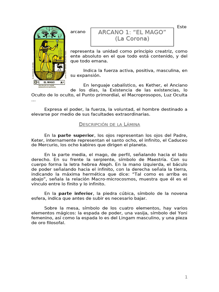 El Mago: Arcano 1 y Signo Leo | PDF | Kábala