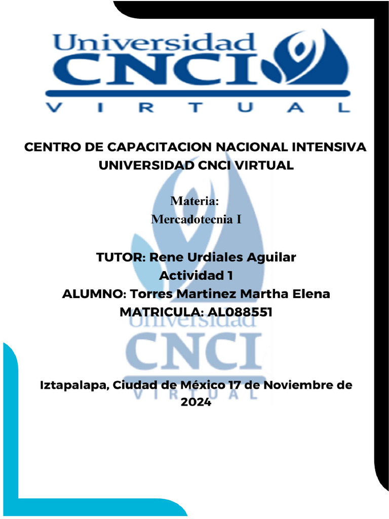 Actividad 1 Mercadotecnia I | PDF