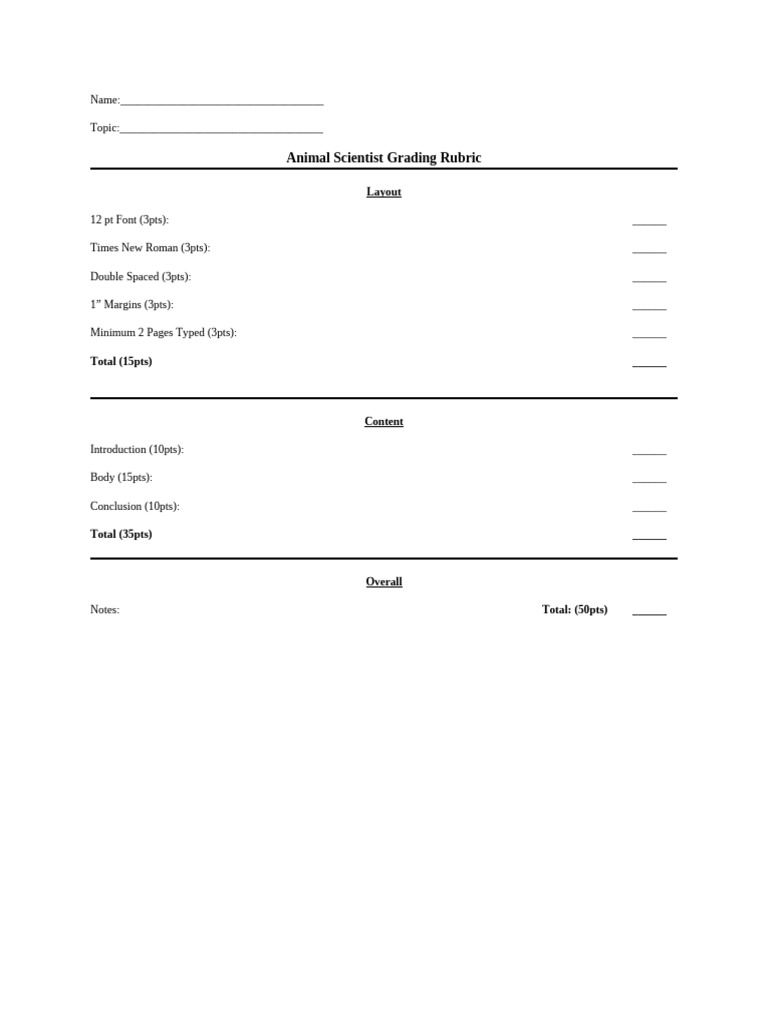 Animal Scientist Rough Draft | PDF