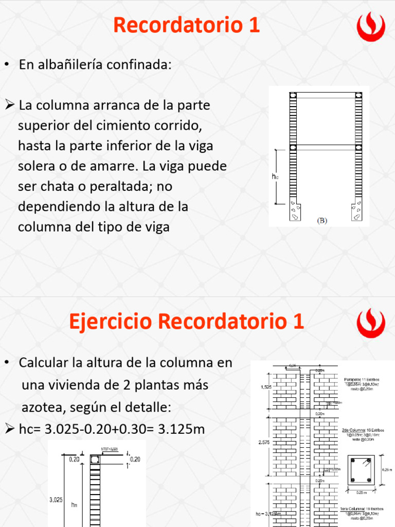 Unidad 3 - Semana 11-12 - Columnas-Placas - Ejercicios - 1 | PDF