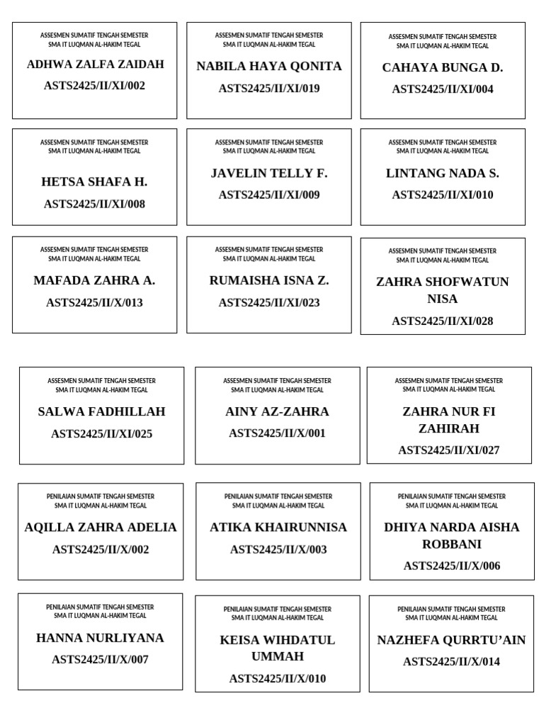 Nomor Meja | PDF