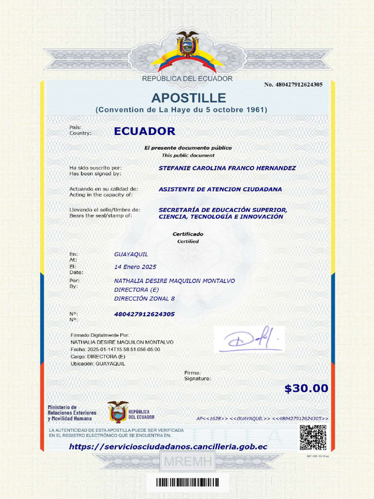 Apostilla de Titulo Universitario | PDF