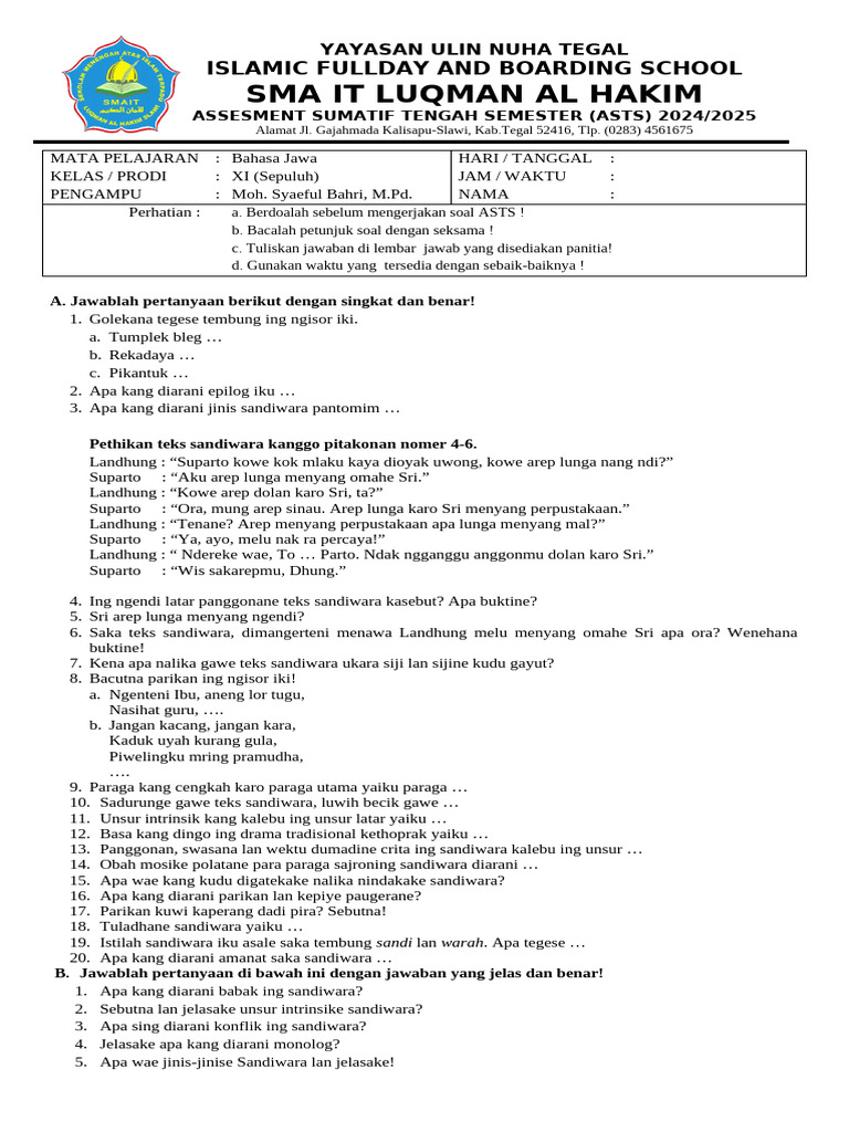 BAHASA JAWA KELAS XI | PDF