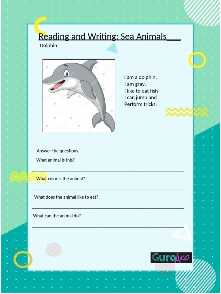 Dolphin Writing and Questions | PDF