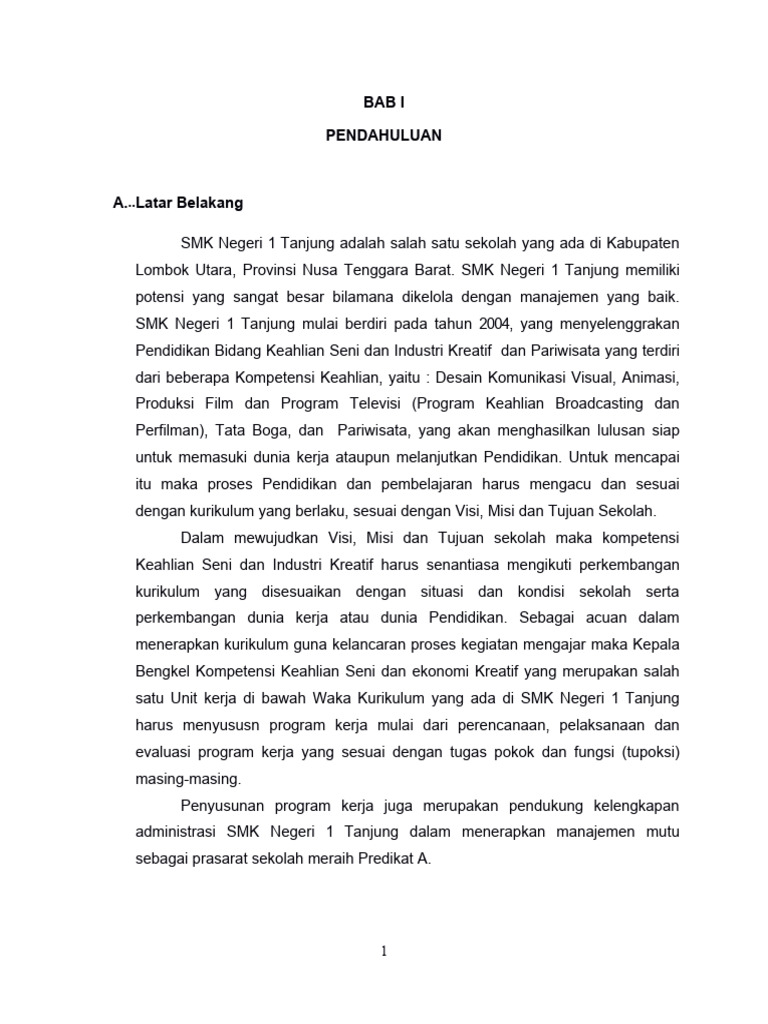 Isi Program Kerja Kepala Bengkel2 | PDF