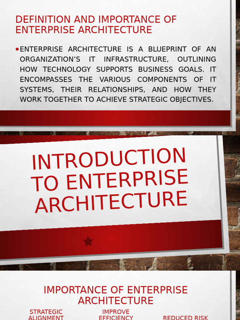 Introduction To Enterprise Architecture | PDF | Enterprise Architecture ...