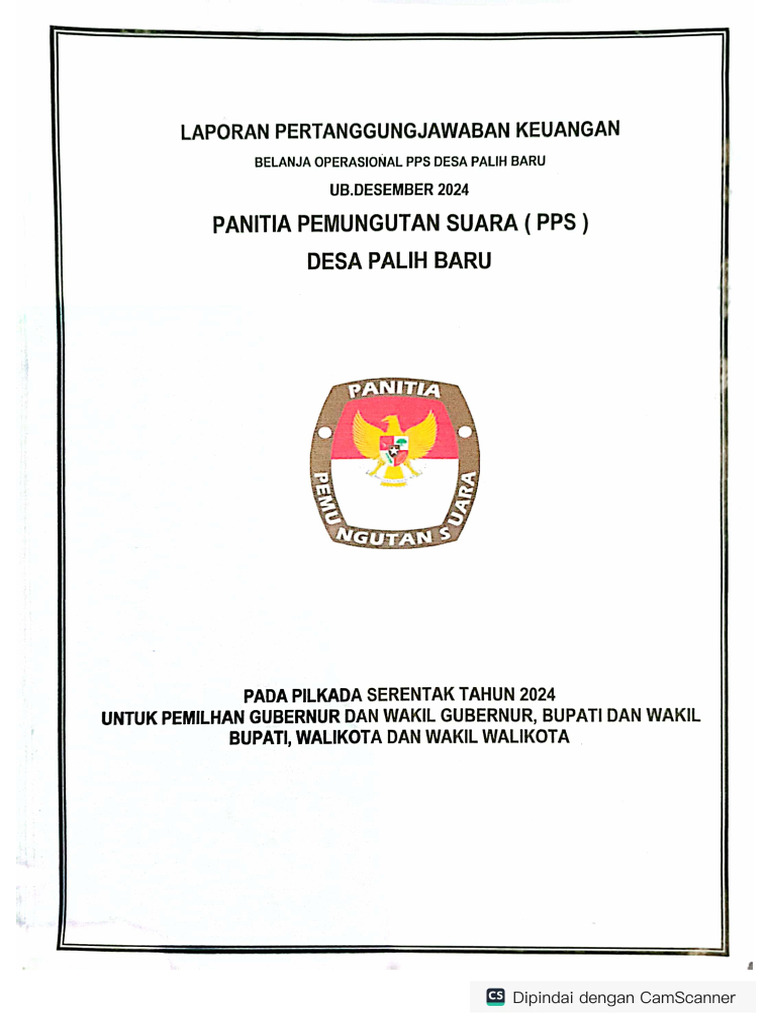 LPJ Operasional Belanja Bahan PPS Ub. Desember 2024 | PDF