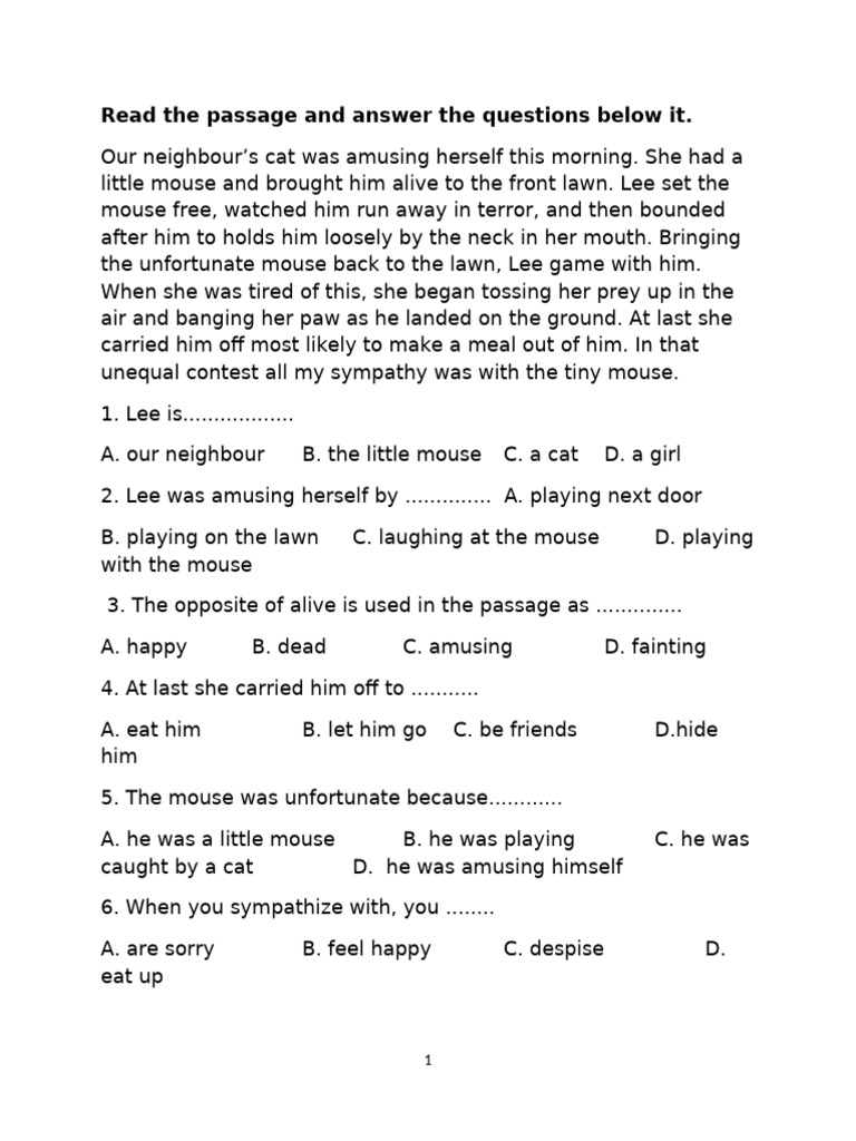 Grade 7 English Paper One | PDF