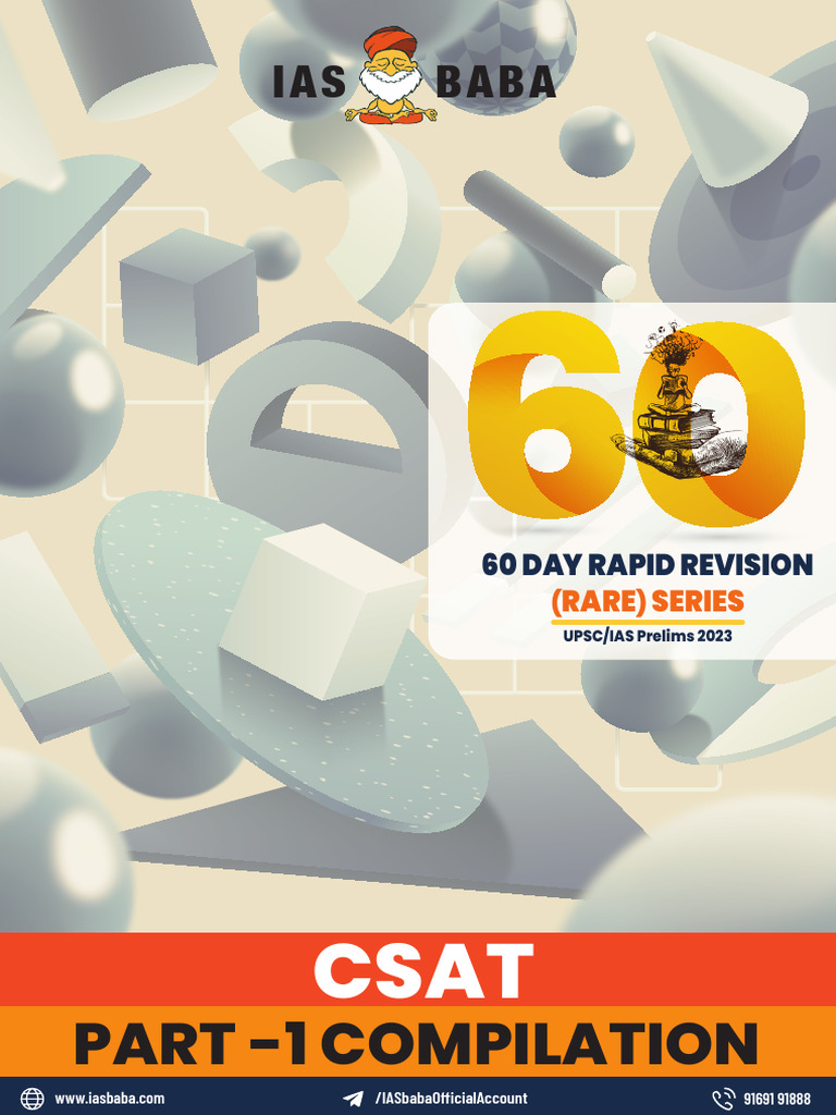 60 Days Rare Compilation Part - 1 CSAT | PDF | Dividend | Poverty