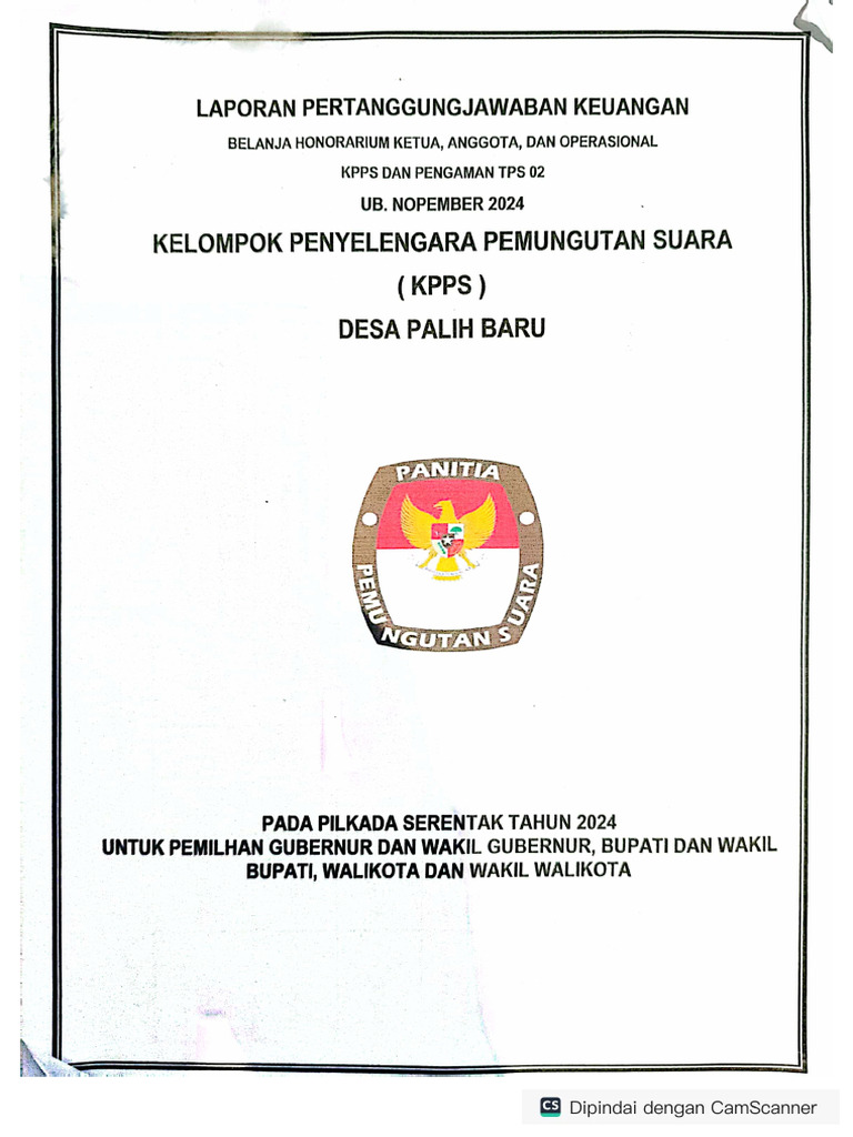 LPJ Operasional Belanja Non Operasional Lainya PPS Ub. Nopember 2024 | PDF