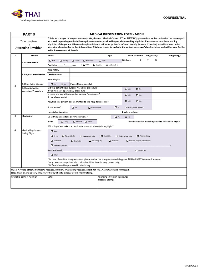 MEDIF FORM- 2018B | PDF | Surgery | Intravenous Therapy