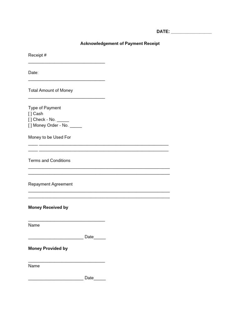 Acknowledgement Receipt Template | PDF