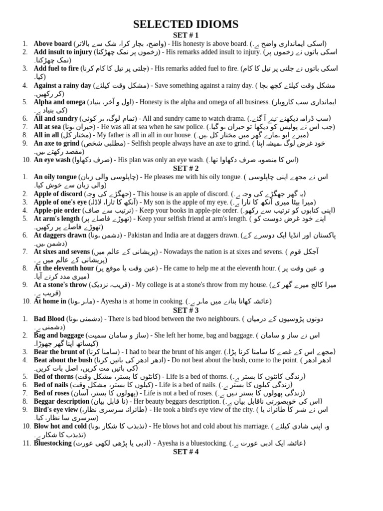 Idioms | PDF