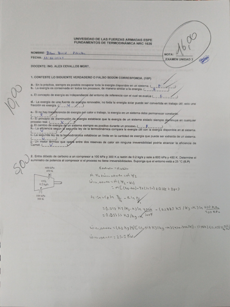 Examen3_termo | PDF | Ejercicio | Fenómenos científicos