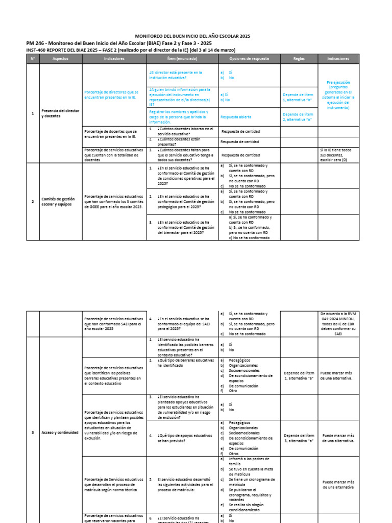 Biae 2025 - Fase 2 Instrumentos 460 - 461 - 462 | PDF