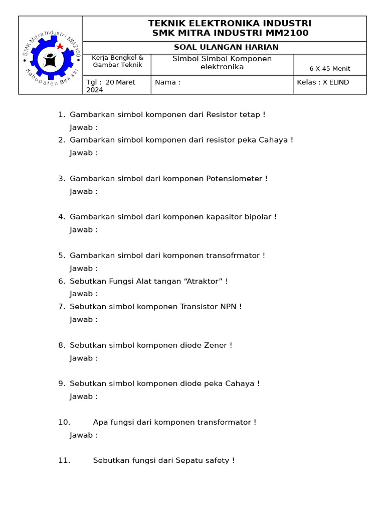 Simbol dan Fungsi Komponen Elektronika | PDF