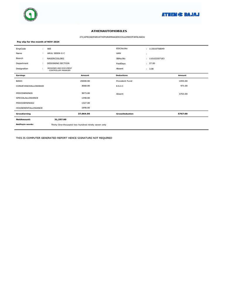 PAY SLIP-nov-2024-1 | PDF