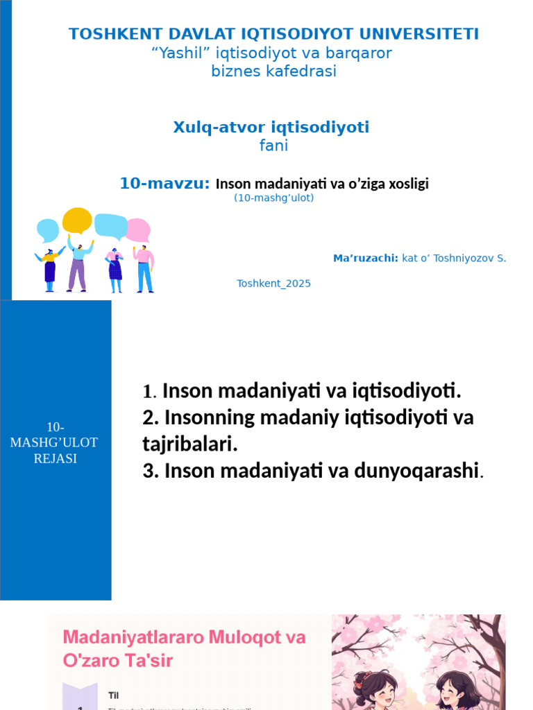 10-Mavzu - XULQ ATVOR | PDF