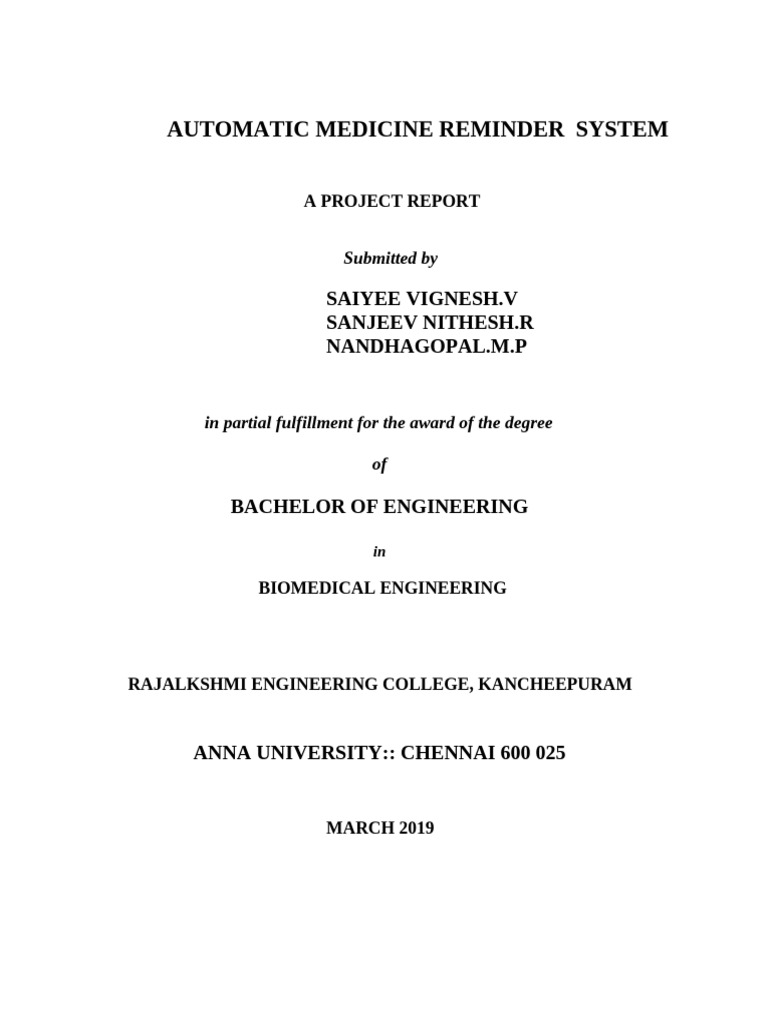 Automatic Medicine Reminder System | PDF | Medical Specialties | Health ...