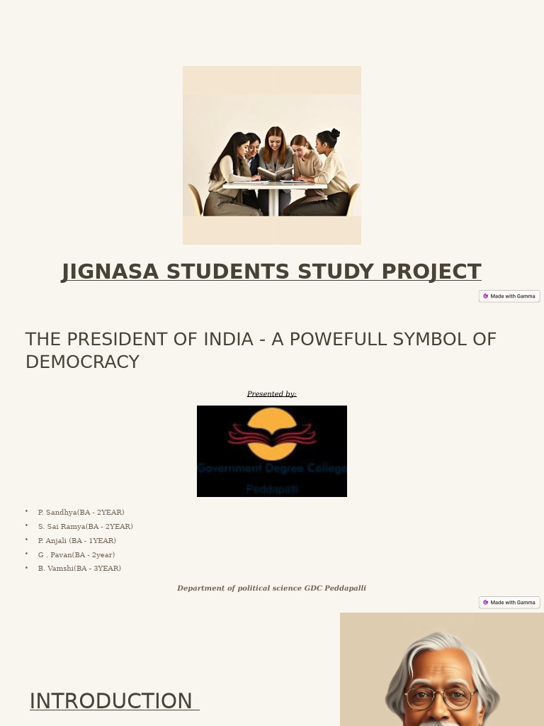 Jignasa Students Study Project | PDF | Presidents Of The United States ...