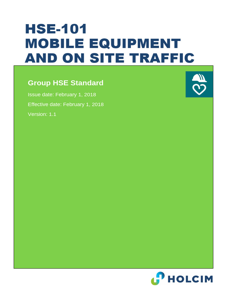 HSE-101 Mobile Equipment and OnSiteTraffic (Word) | PDF | Traffic | Road