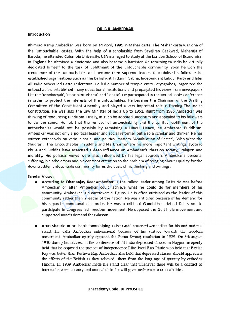 Ambedkar | PDF | Socialism | Dalit