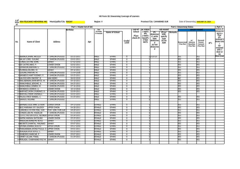 Form Deworming | PDF