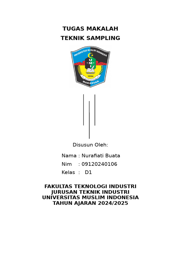 Nurafiati Buata 09120240106 - Tugas Makalah Teknik Sampling | PDF