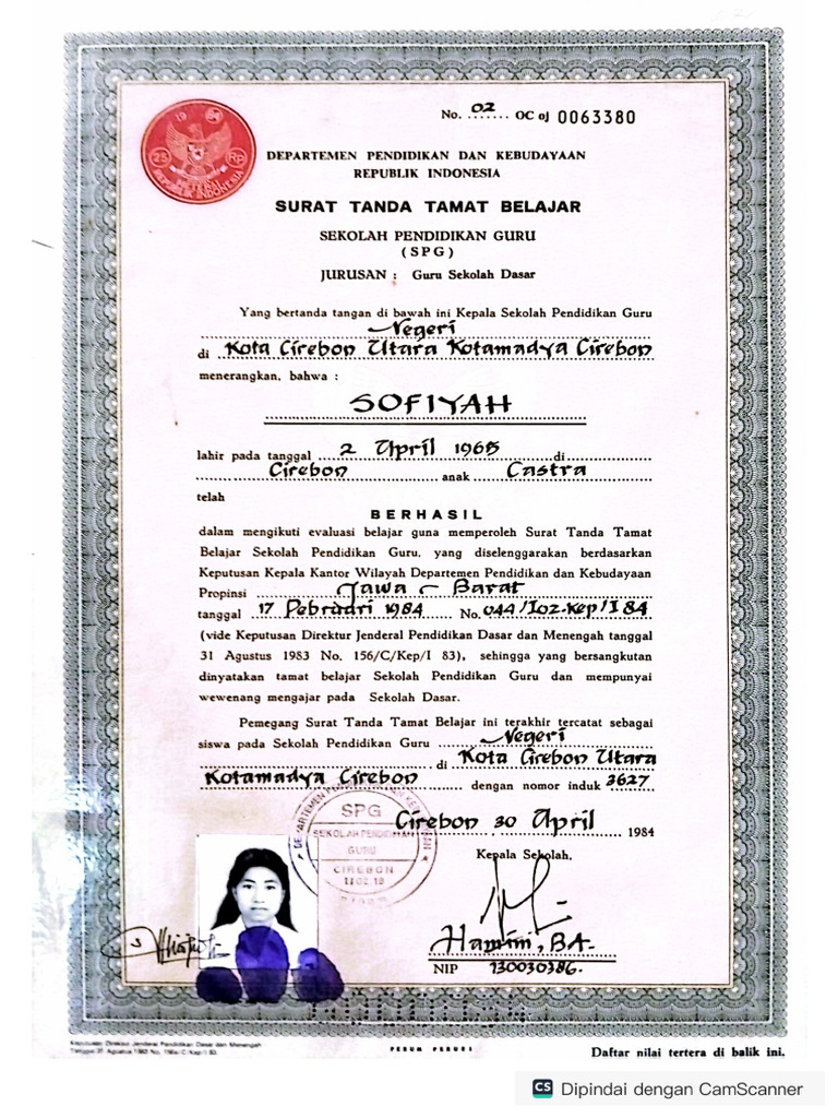 Ijazah SK CPNS Sofiyah | PDF