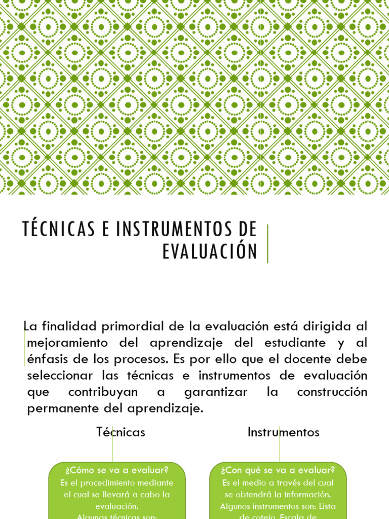 Tecnicas e Instrumentos de Evaluacion | PDF | Evaluación | Ciencia cognitiva