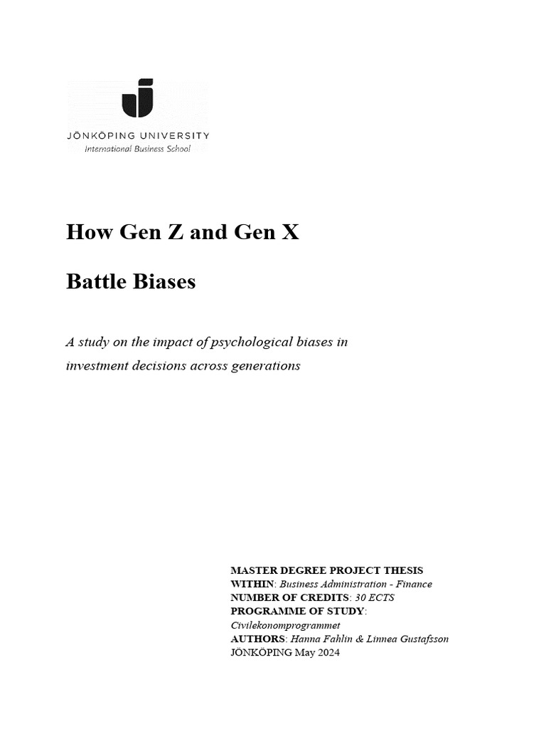 FULLTEXT01 | PDF | Behavioral Economics | Decision Making