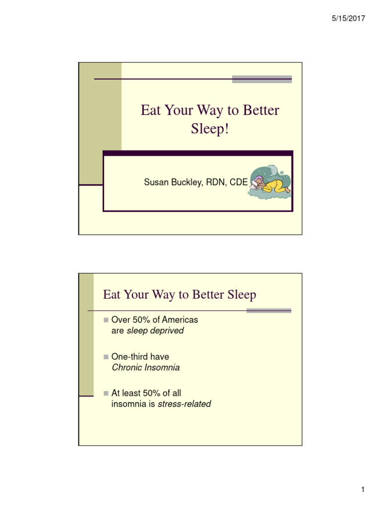 Eat Your Way To Better Sleep No Pics | PDF | Sleep | Tryptophan