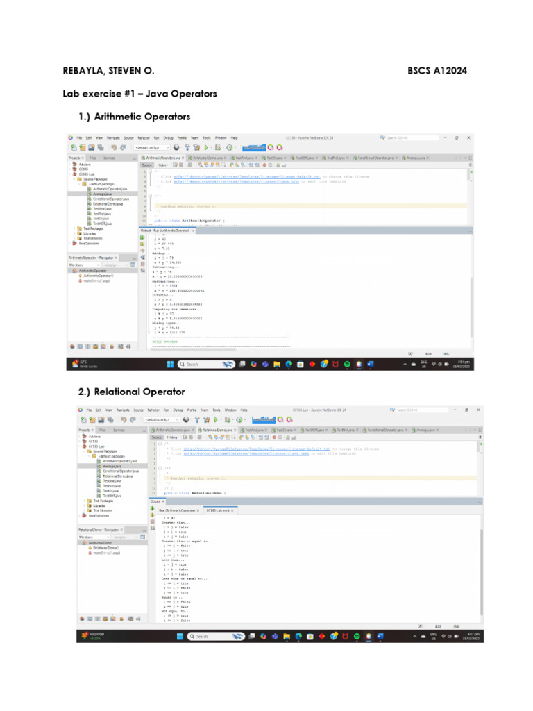 Lab Exercise 1 ADV JAVA | PDF