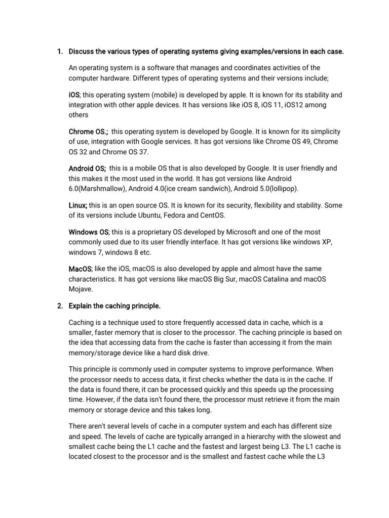 An Operating sy-WPS Office | PDF | Operating System | Cpu Cache