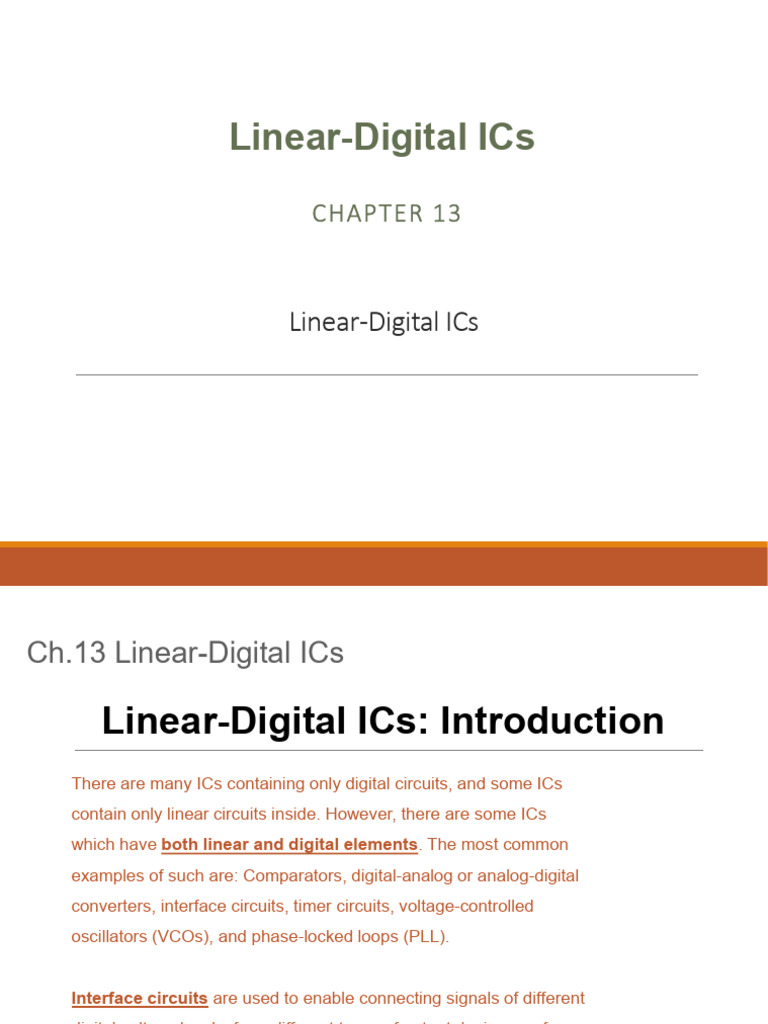 EE2605 - CH13 - Linear-Digital ICs | PDF | Electronic Circuits ...