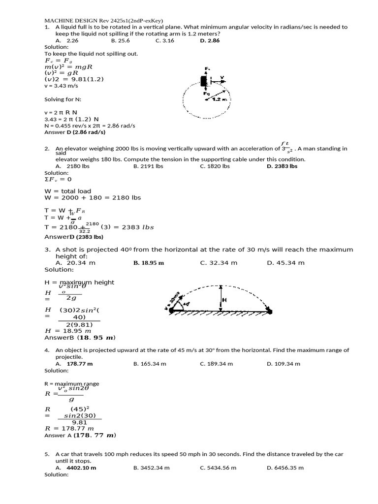 Angular Velocity and Tension Calculations | PDF | Belt (Mechanical ...