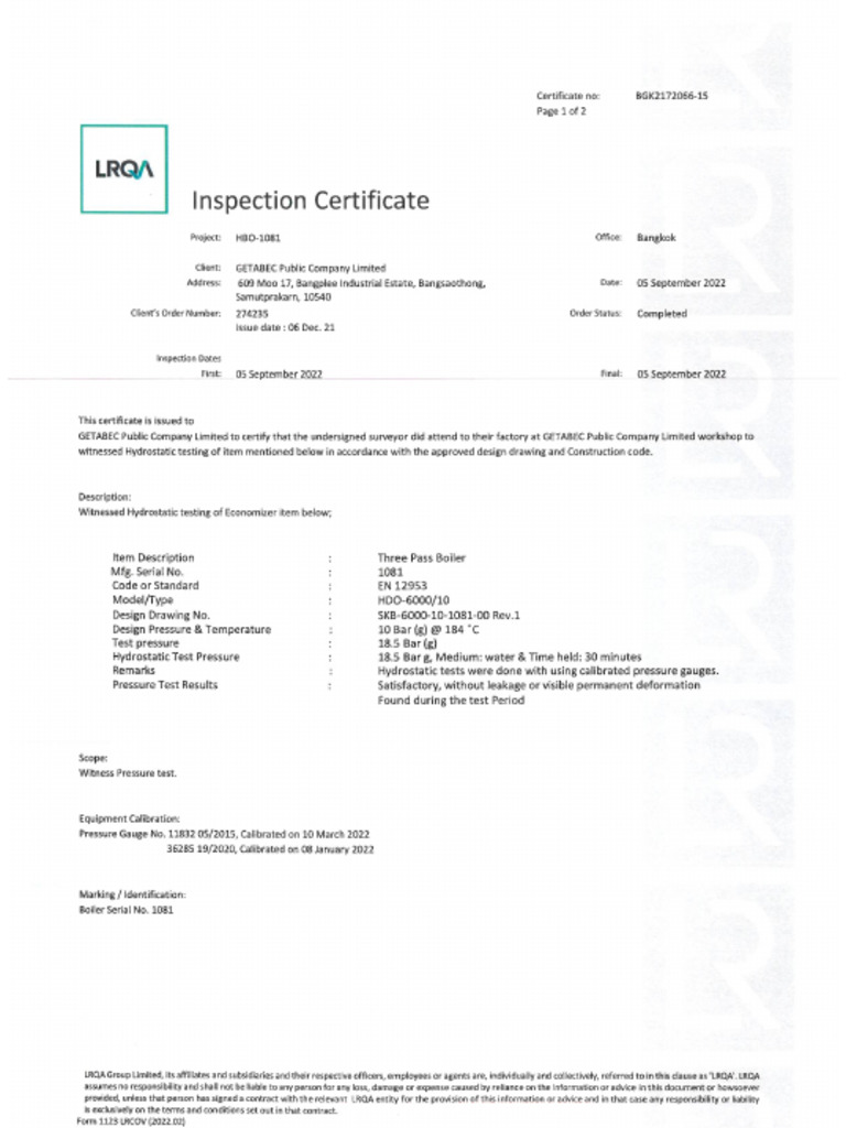 HT Boiler 1081, GTP0053B | PDF