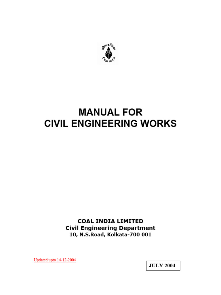 Civil Engineering Works Manual - CIL | PDF | Business