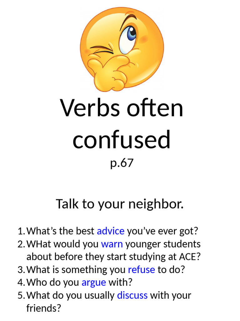Commonly Confused Verbs Explained | PDF | Syntax | Language Mechanics