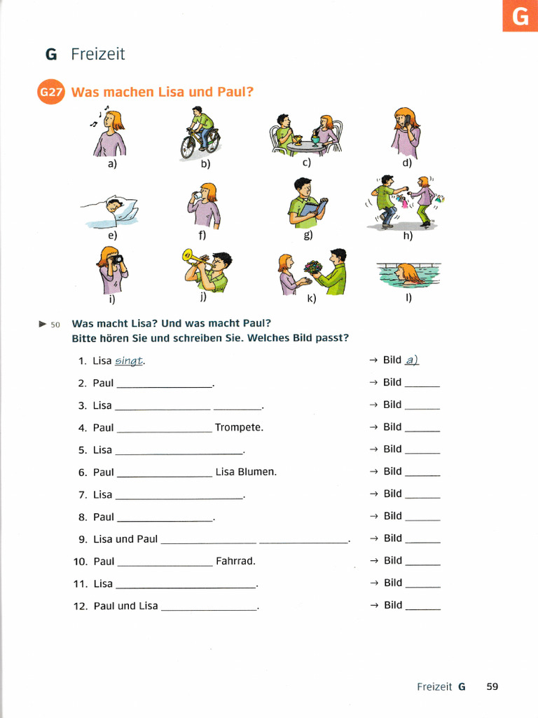 A1-Hörübungen - G. Freizeit | PDF