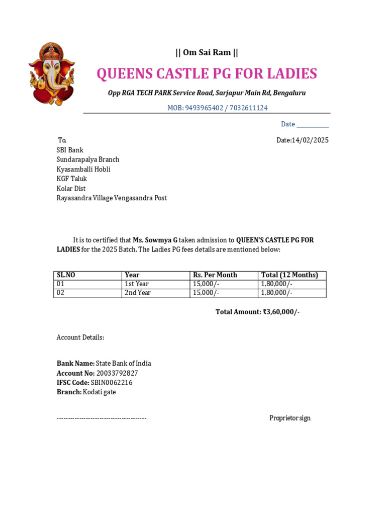 PG Fee Certificate (1) | PDF