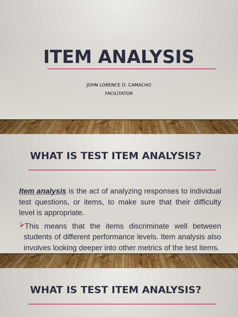 Understanding Test Item Analysis Techniques | PDF | Multiple Choice ...