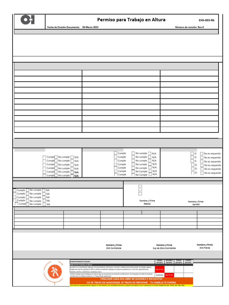 EHS-003-R6 Permiso para Trabajo en Altura | PDF
