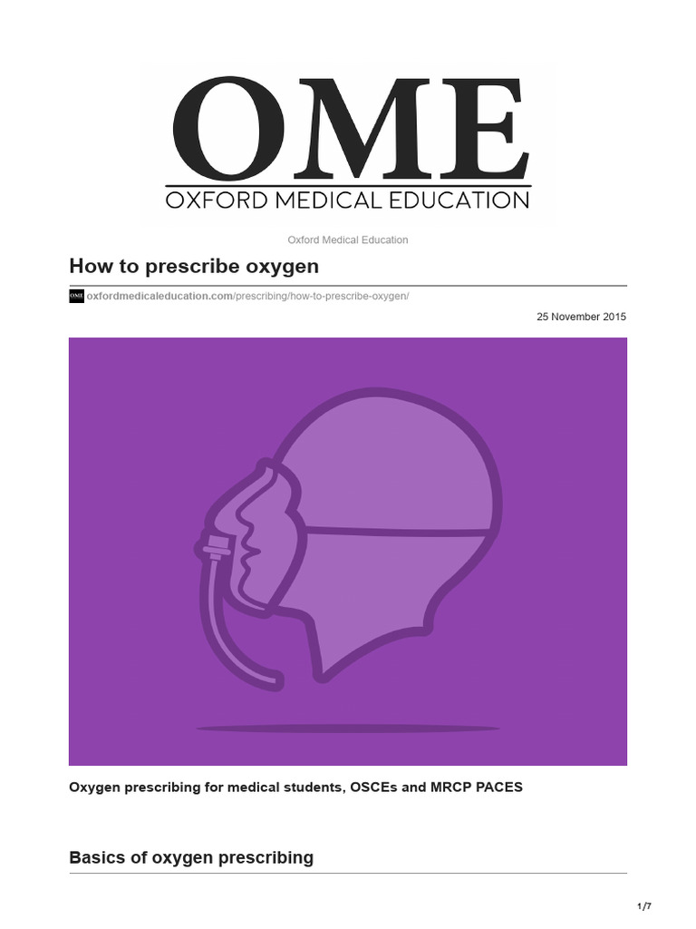 Oxygen Prescribing Guidelines for Students | PDF | Medicine ...