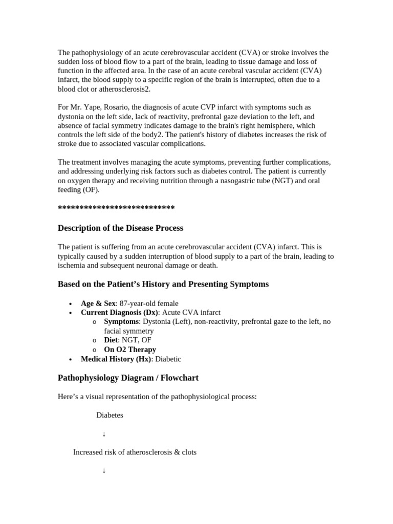 The pathophysiology of an acute cerebrovascular accident | PDF | Stroke | Ischemia