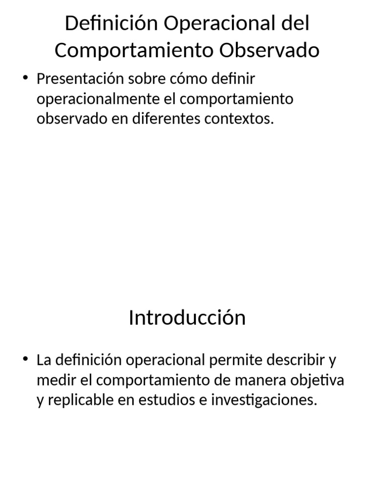 Definicion Operacional Comportamiento Observado | PDF