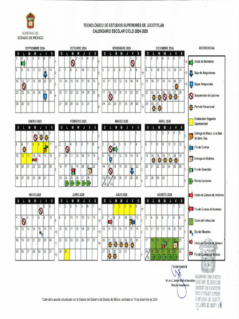 Calendario Escolar 2024 2025 F | PDF