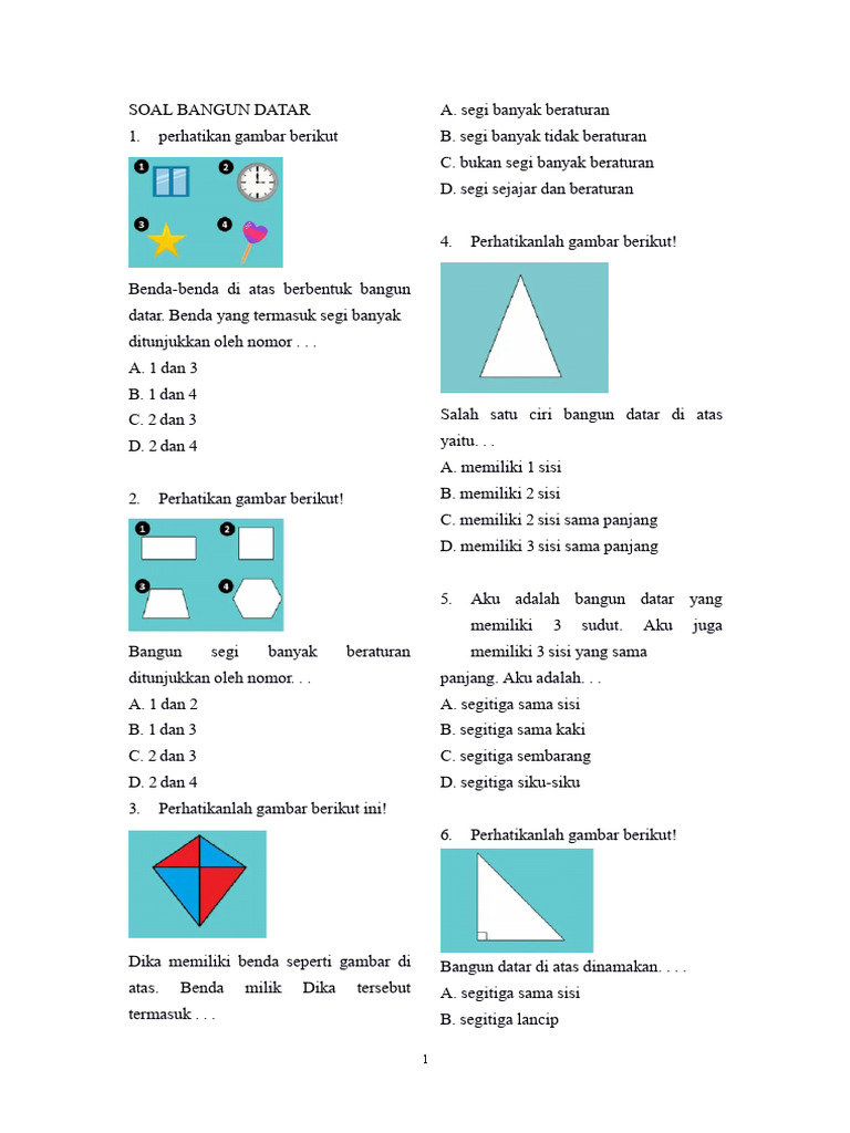 Soal Bangun Datar 1 | PDF