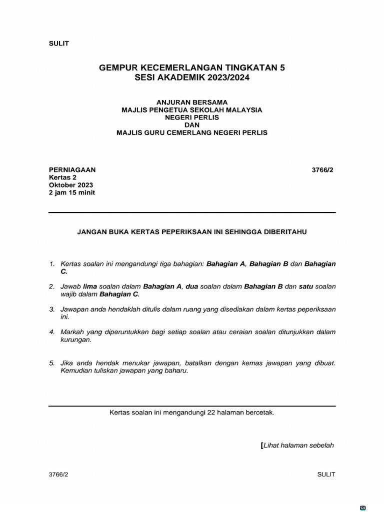 Perniagaan K2 Perlis 2023 | PDF