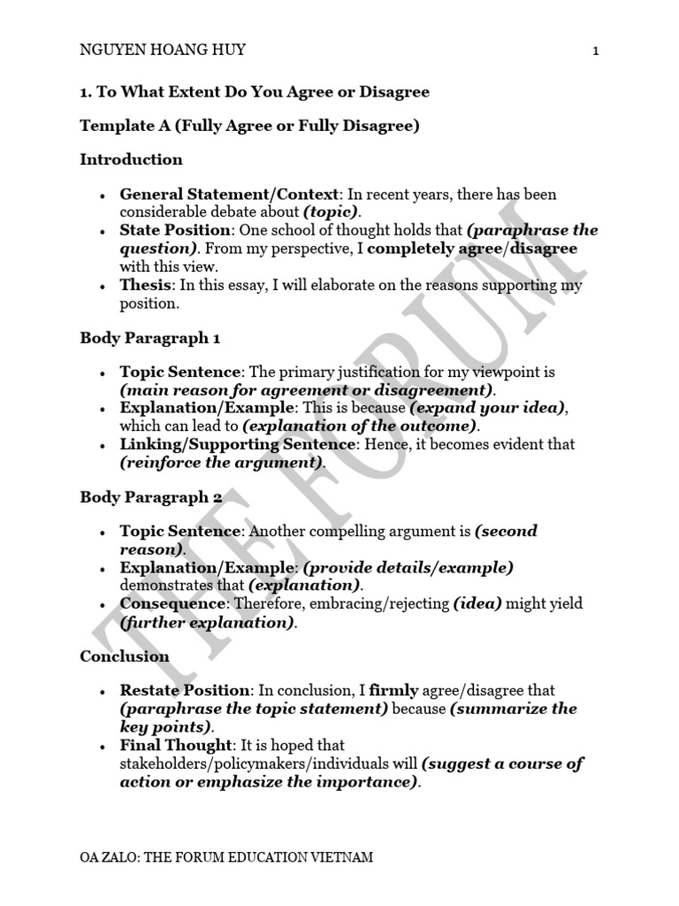 Essay Templates for Argumentative Writing | PDF | Argument | Reason